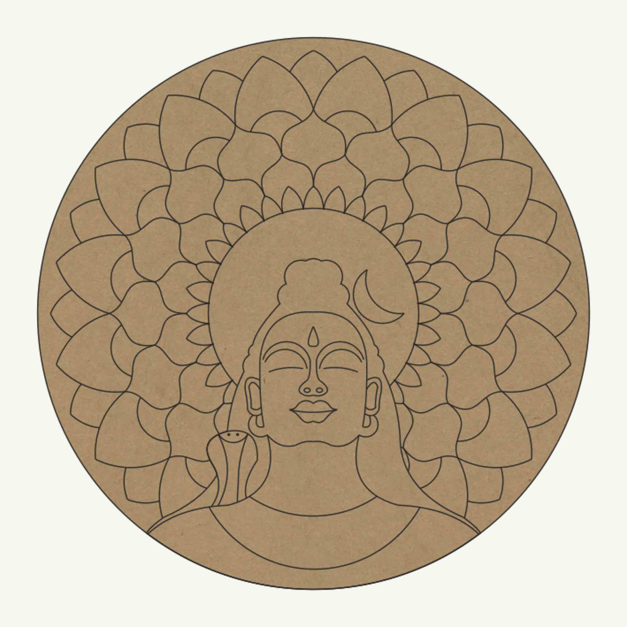 Shiva Lippan Art in Round MDF Base Design 12 | The Point Blank