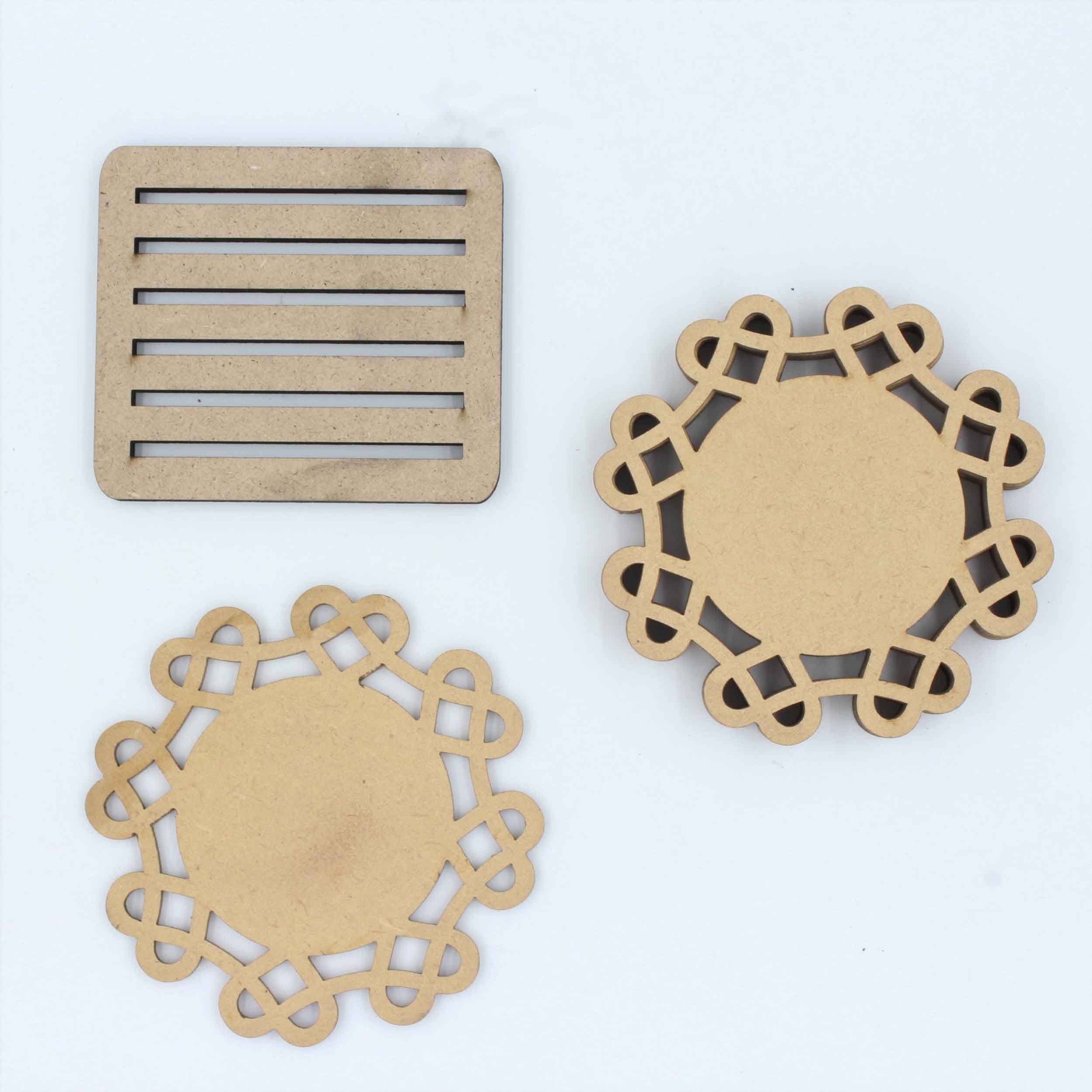 MDF Tea Coster (Cut Work) Design – 5 | The Point Blank