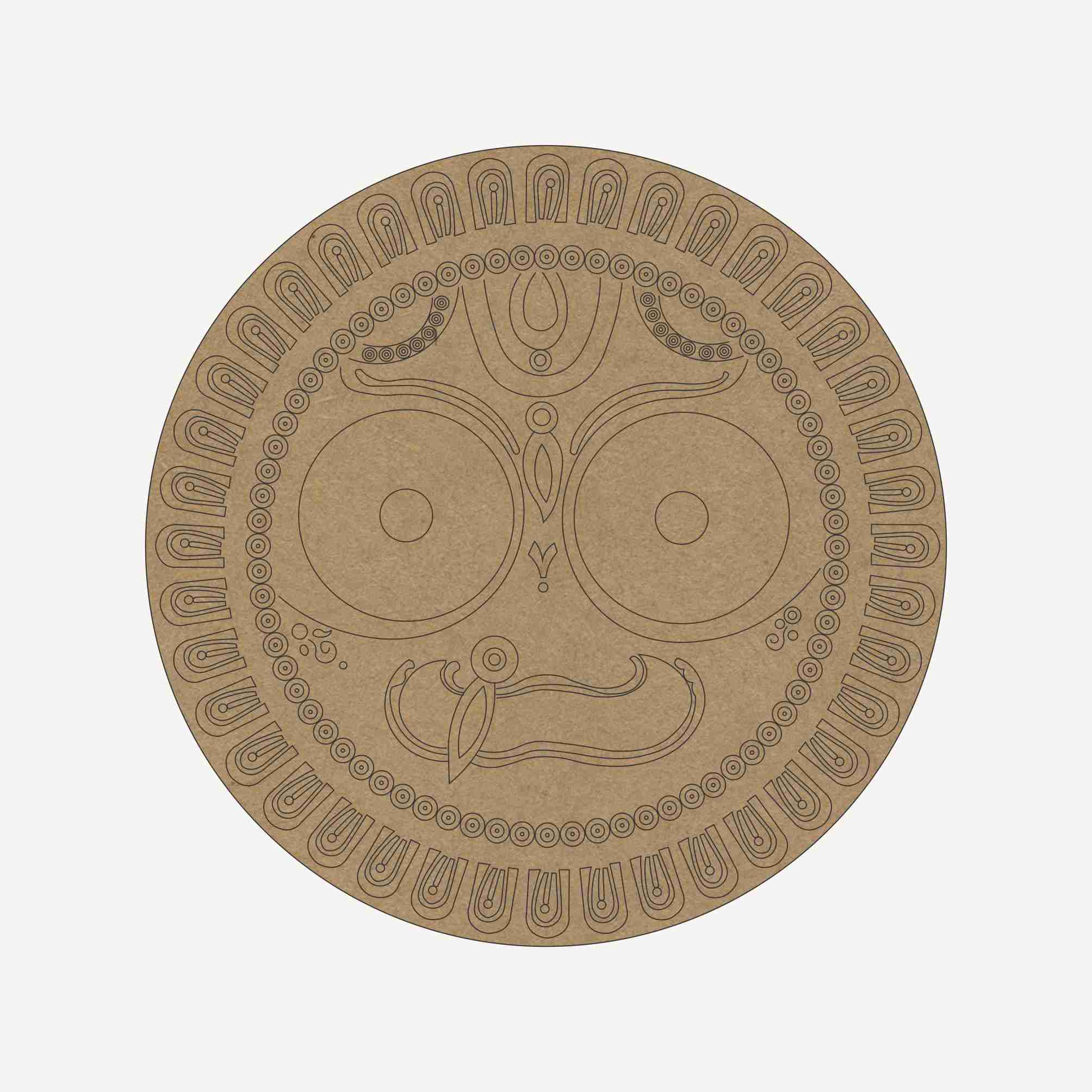 Premarked MDF Jagannath Design Round MDF Base | The Point Blank