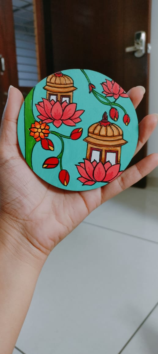 Premarked MDF Lotus Design Round MDF Base | The Point Blank