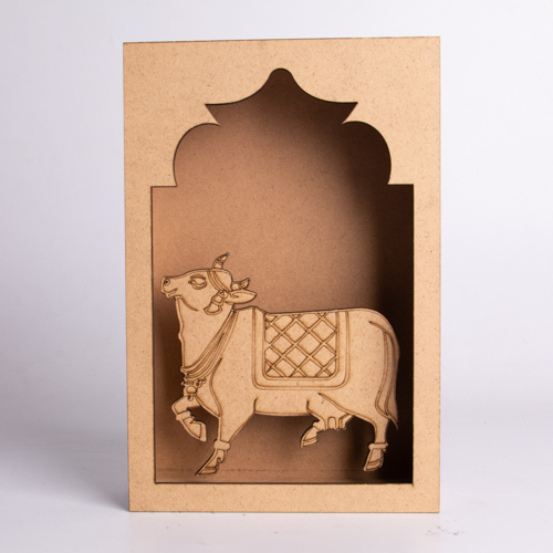 Box MDF Jharokha with Premarked MDF Pichwai Cow Design Cut Out | The ...