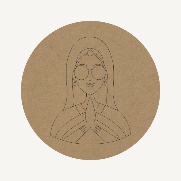 Premarked MDF MDF Greeting woman in Round MDF | The Point Blank